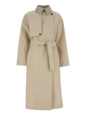 Bottega Veneta Embroidered Wool Blend Trench Coat - Multicolor