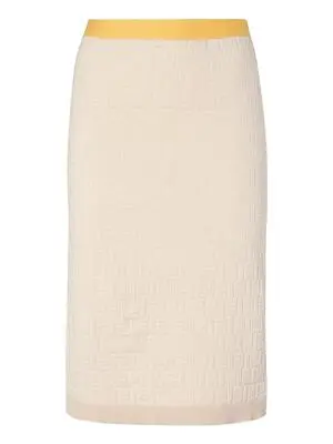 Fendi Fendi Light Beige Cotton And Silk Skirt Women Yellow