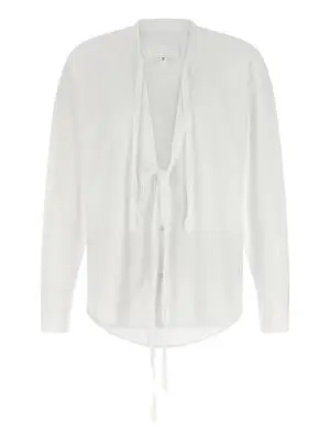 MAISON MARGIELA Raw Cut Hem Shirt - White