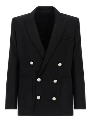 Balmain Balmain Men Grain De Poudre Blazer Black