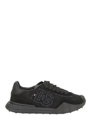 Dolce & Gabbana Dolce & Gabbana Leather And Lace Sneakers Black