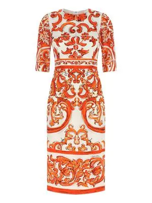 Dolce & Gabbana Maiolica' Dress - Orange