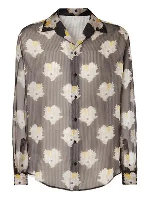 Fendi Printed Organza Shirt - Black