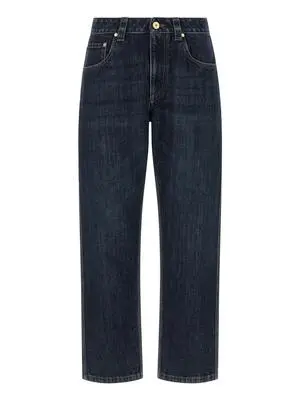 Brunello Cucinelli Shiny Bartack Jeans - Blue