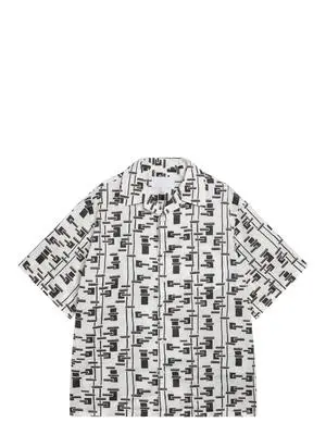 Prada Natural/burgundy Printed Silk-blend Shirt - Red