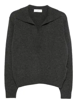 Victoria Beckham Wool-cashmere V-neck Pullover - Gray