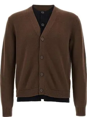 JW Anderson Contrast Layered Cardigan - Brown