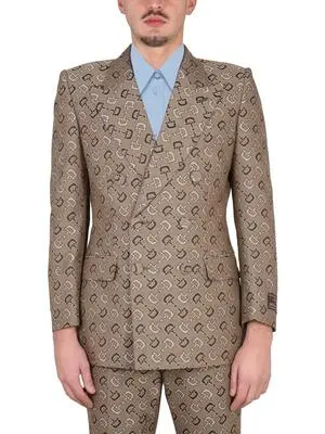 Gucci Maxi Clamp Pattern Cotton Jacket - Brown