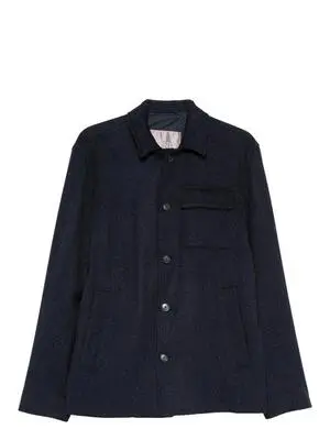 Herno HERNO Cashmere-Wool Blend Shirt Jacket Blue