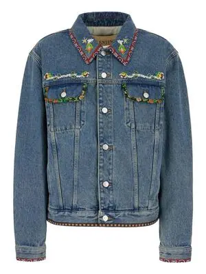 Valentino Garavani VALENTINO Embellished Denim Jacket Multicolor