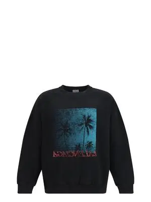 Balenciaga Printed Cotton Sweatshirt - Black