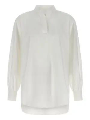 Valentino Garavani Vlogo Cotton Poplin Top - White