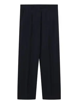 Miu Miu Navy Wool-blend Trousers - Blue