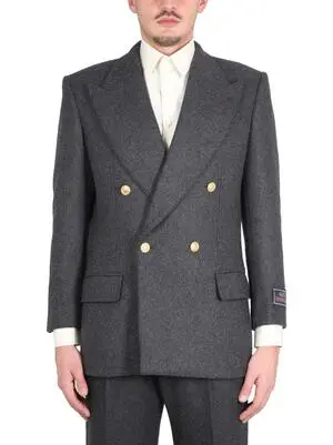 Gucci Cashmere Double-breasted Jacket - Gray