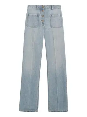 Valentino Garavani Straight-leg Cotton Denim Jeans In Light - Blue