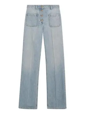 Valentino Garavani Straight-leg Cotton Denim Jeans - Blue