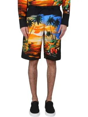 Dolce & Gabbana Hawaii Print Bermuda Shorts - Multicolor