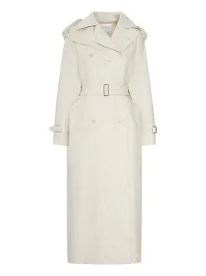 Max Mara Double-breasted Linen Duster Coat - Cream