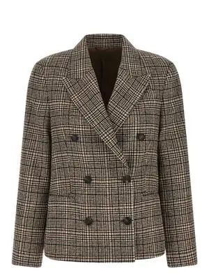 Brunello Cucinelli Checked Blazer - Cream