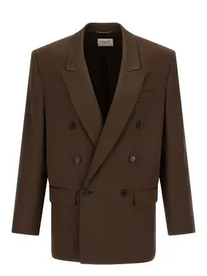 Saint Laurent Satin Blazer - Brown