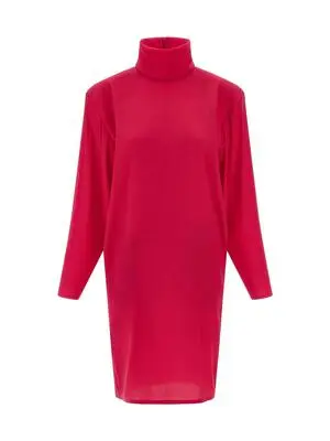 Saint Laurent Structured Shoulder Dress - Pink