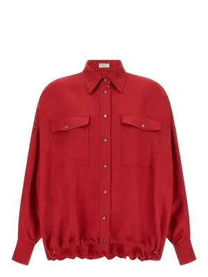 Brunello Cucinelli Twill Shirt - Red