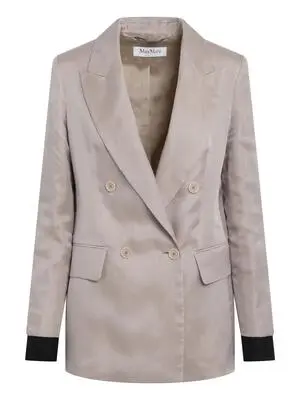Max Mara Oversized Linen And Organza Blazer - Pink