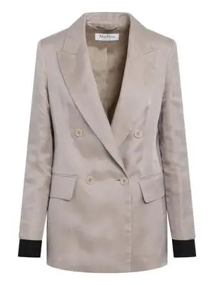 Max Mara Oversized Linen And Organza Blazer - Pink