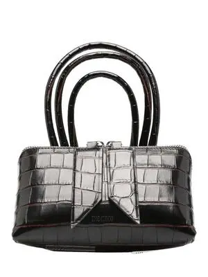 Attico Mini Friday Bag With Crocodile Effect - Brown