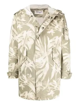 Saint Laurent Cotton-linen Parka - Green