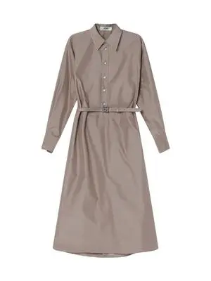 Fendi Cotton And Silk Chemisier Dress - Brown
