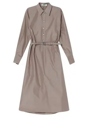 Fendi Cotton And Silk Chemisier Dress - Brown