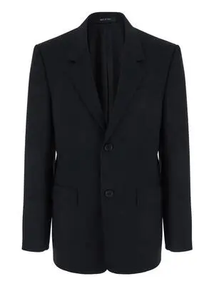 Balenciaga Black Single-breasted Jacket With Notched Revers In Wool - Multicolor
