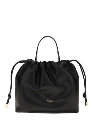 Chloé Leather Chain Shoulder Bag - Black