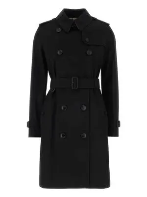 Burberry Gabardine Trench Coat - Black