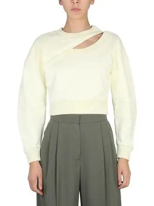 Alexander McQueen Cropped Sweatshirt - Cream