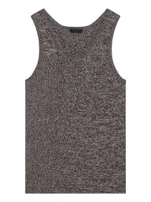 Prada Ribbed Tank Top With /brown Pattern - Blue