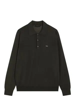 Prada Military Combed Wool Polo Shirt - Green