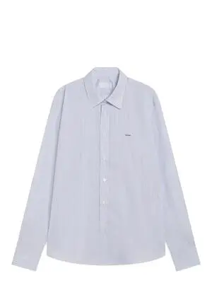 Prada Striped Cotton Poplin Shirt - Blue