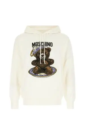 Moschino Graphic Knit Hoodie - Neutrals