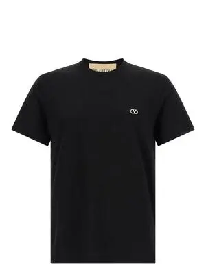 Valentino Garavani Valentino Garavani Men Valentino Garavani 'Vlogo' Embroidery T-Shirt Black