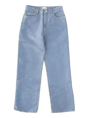GANNI Metallic Cotton Denim Jeans - Blue