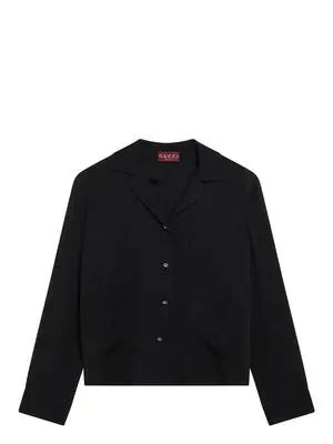 Gucci Jacquard Silk-blend Shirt - Blue