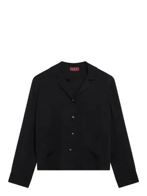 Gucci Jacquard Silk-blend Shirt - Blue