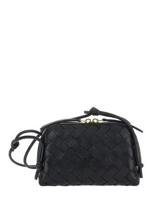 Bottega Veneta Crossbody Bag 'concert' With Intreccio Motif In Black Leather For - Multicolor