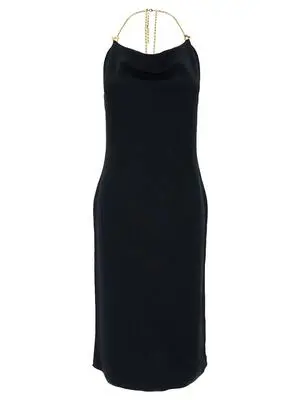 Bottega Veneta Double Viscose Midi Dress With Chain Strap - Multicolor