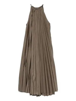 Max Mara Pleated Halter Neck Midi Dress - Green