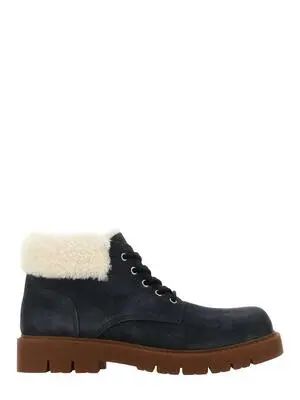Bottega Veneta Denim Suede Haddock Ankle Boots - Blue