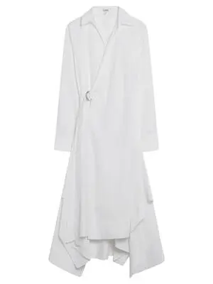Loewe Draped Silk Dress - White