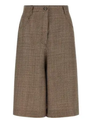 Brunello Cucinelli Prince Of Wales Lamé Bermuda Shorts - Brown